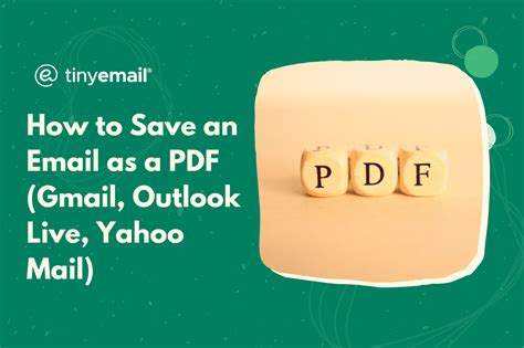 How To Save An Email As PDF Gmail Outlook Live Yahoo Mail