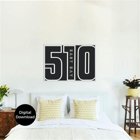 Oakland 510 Area Code Poster Set East Bay Dorm Decor Digital Download