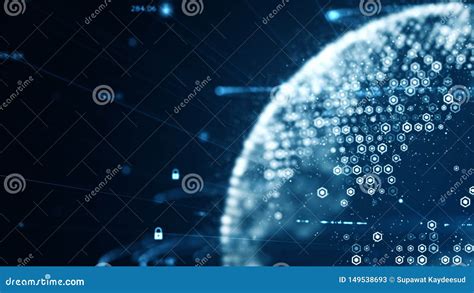 Cyber Security And Global Communication Concept Analysis Of Information Stock Illustration