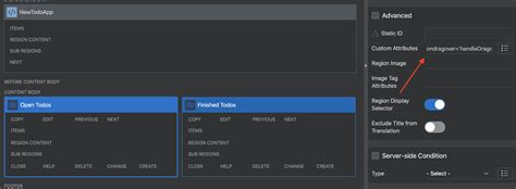 tm apex drag and drop regions in oracle apex application