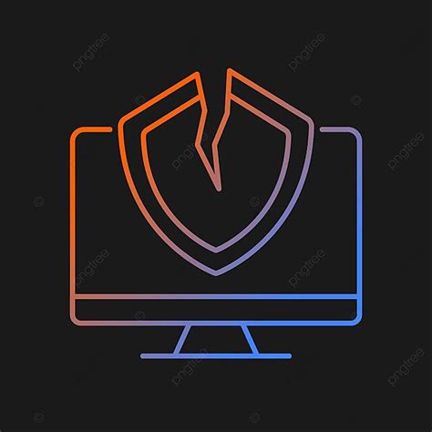 Vector Icon For Cybersecurity Vulnerability Gradient In Dark Theme Vector Symbol Drawing Mode