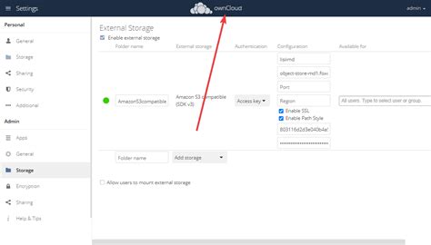 How To Connect A Cloud Storage To Owncloud Using Foxcloud Storage As An Example Foxcloud