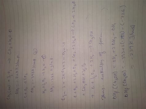 Calculate The Standard Enthalpy Of Formation Of Ch3ohl From The