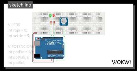 Leds Con Potenciometro Wokwi ESP32 STM32 Arduino Simulator