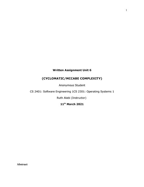 Cs 2301 Os 1 Week 6 Written Programming Assignment Written Assignment