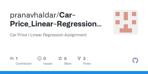 Github Pranavhaldar Car Price Linear Regression Assignment Car Price Linear Regression
