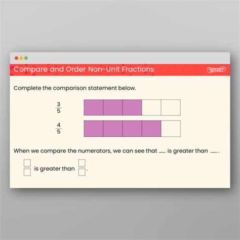 Year 3 Compare And Order Non Unit Fractions Teaching Ppt Resource