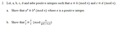 Solved Let A B C D And Mbe Positive Integers Such Chegg