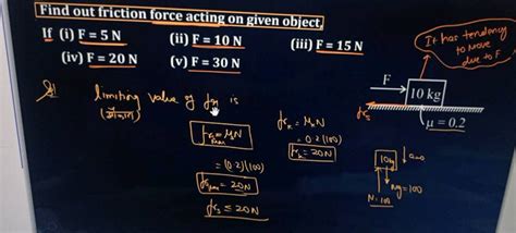 Find Out Friction Force Acting On Given Object If I F N Ii F N
