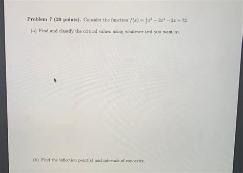Solved Problem 7 20 Points Consider The Function