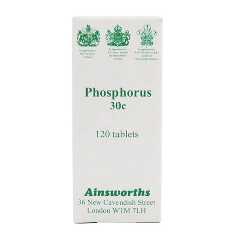 Ainsworths Phosphorus Tablets 30c 120 Edinburgh Centre Of Nutrition