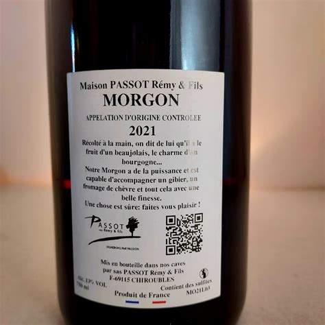 Passot Morgon Beaujolais Vin Rouge Arnowine