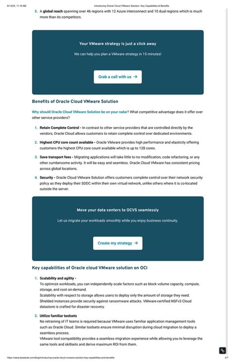 Introducing Oracle Cloud Vmware Solution Key Capabilities And Benefits Pdf