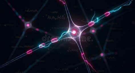 Neuron Network Synaptic Transmission And Electrochemical Signals Stock