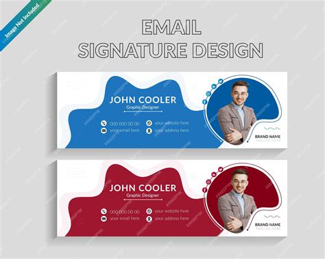 개인 비즈니스 이메일 서명 디자인 템플릿 및 표지 디자인 프리미엄 벡터