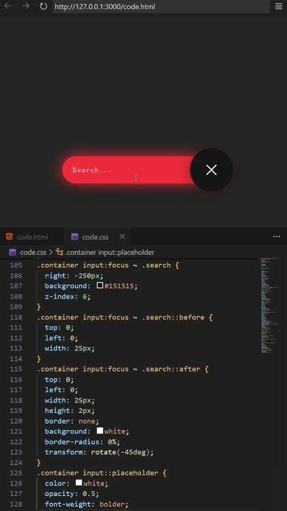 Animated Search Bar Ui Web Dev Frontend Techshorts Uiuxdesign