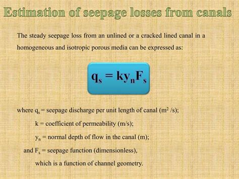 Seepage Through Canals Seminar Presentation Pptx Civil Engineering Industry Industries
