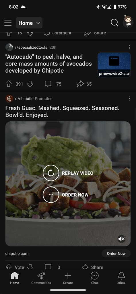 Chipotle Ad Next To A Post About Chipotles Avocado Tool R Juxtaposition