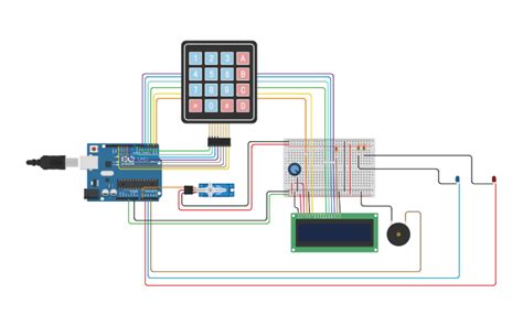 circuit design digital keypad security door lock tinkercad