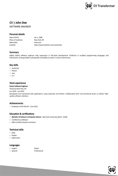 Layout Library Cv Transformer