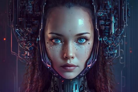Premium Ai Image Artificial Intelligence A Humanoid Cyber Girl With