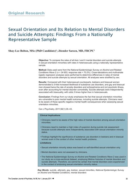Pdf Sexual Orientation And Its Relation To Mental Disorders And