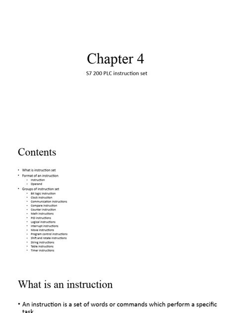 Chapter 4 Plc Instructions Pdf Inputoutput Bit