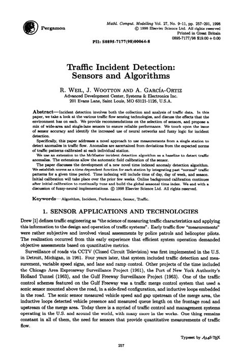 pdf traffic incident detection sensors and algorithms