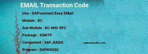 Email Sap Tcode For Sapconnect Easy Email