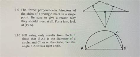 Solved 1 9 The Three Perpendicular Bisectors Of The Sides Of