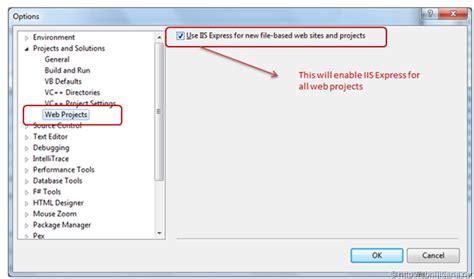 How To Use Iis Express For All New File Based Web Sites And Projects Daily Net Tips