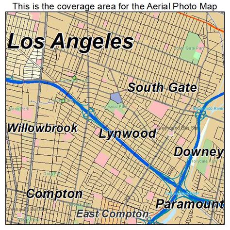 Aerial Photography Map Of Lynwood Ca California