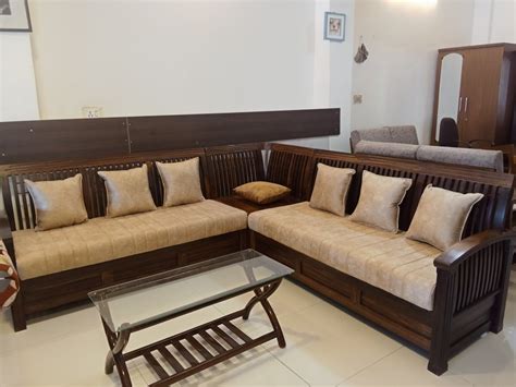6 Seater Wooden L Shape Sofa Set With Lounger At ₹ 65000 Set In Chennai Id 2851671594688