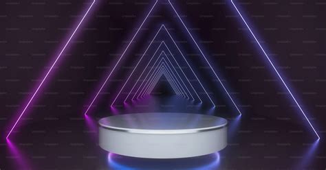 제품 디스플레이 3d 렌더링을 위한 최소한의 디자인으로 빛나는 조명 라인이 있는 추상적인 배경 사진 Unsplash의