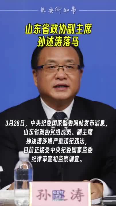 山东省政协副主席孙述涛落马！手机新浪网