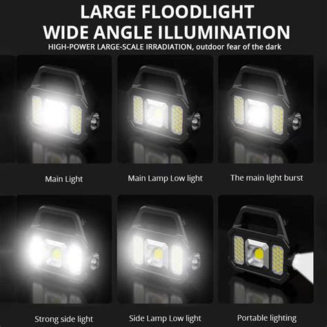 LED Solar Work Lamp Light USB Rechargeable Searchlight Portable Camping Light Flashlight