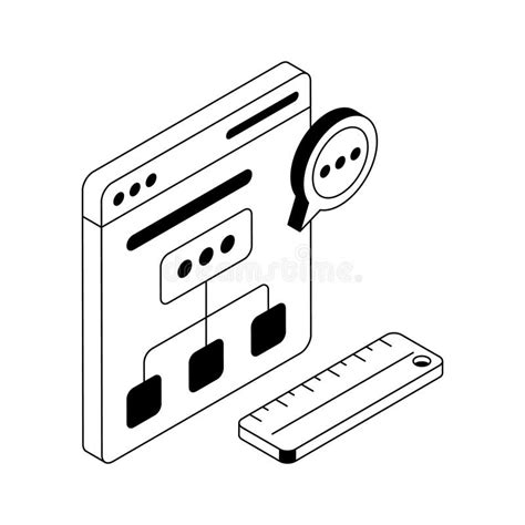 A Handy Isometric Icon Showing Web Algorithm Stock Vector