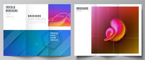 최소한의 벡터 그림 레이아웃 최신 크리에이티브는 트리폴드 브로셔 또는 전단지를 위한 디자인 템플릿을 다룹니다 미래 지향적 인 기술 디자인 유체 그라데이션 모양 구성 다채로운