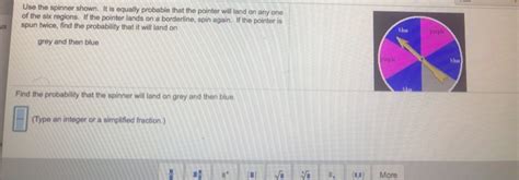 Solved Use The Spinner Shown It Is Equally Probable That