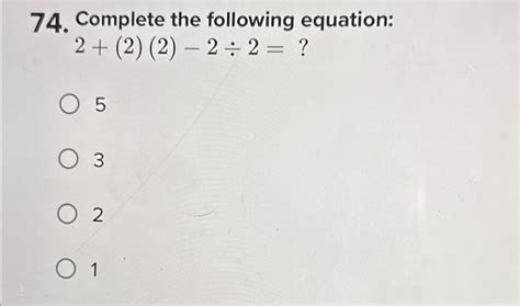 Solved Complete The Following Equation Chegg