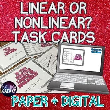 Linear Or Nonlinear Task Cards Printable Digital Resource By Idea Galaxy