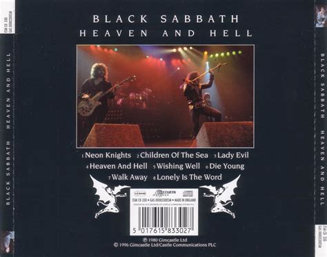 Car Tula Trasera De Black Sabbath Heaven And Hell Portada
