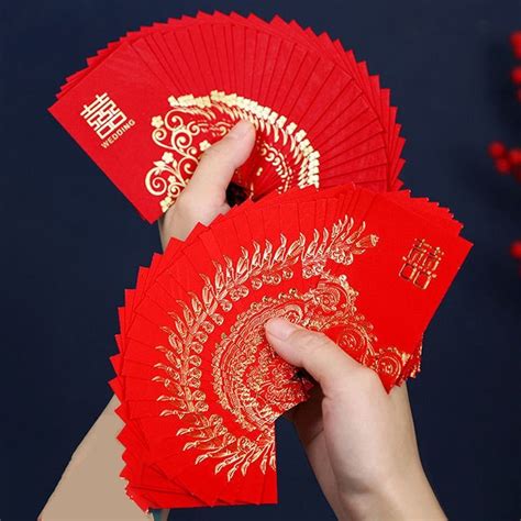 중국 미니 빨간 봉투 창의적인 홍바오 새해 봄 축제 행운의 돈 주머니 생일 결혼 선물 포장 빨간 가방 50 개 Aliexpress