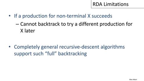 Ppt Recursive Descent Algorithm Limitations Explained Powerpoint Presentation Id 2124040