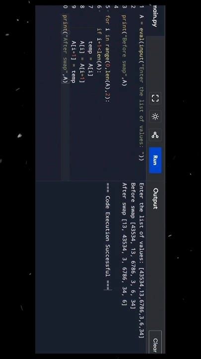 Program Of Swap Adjacent Element In Python Pythonprogramming Python