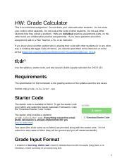 HW Grade Calculator Docx HW Grade Calculator This Is An Individual Assignment Do Not Share