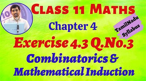 Tn 11th Maths Exercise 4 3 Qno3 Combinatorics And Mathematical