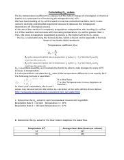 Calculating Q10 Values Docx Calculating Q10 Values The Q10 Temperature Coefficient Is A