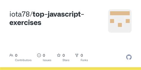 Github Iota78top Javascript Exercises