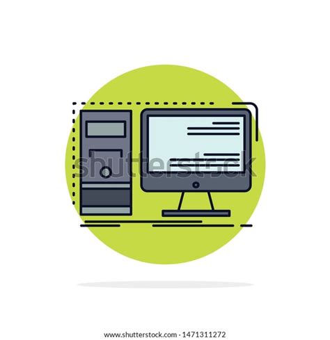 Computer Desktop Hardware Workstation System Flat Stock Vector Royalty